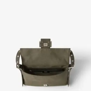 Fendi Baguette® 26424 Khaki Green Canvas Bag With Stencil Print